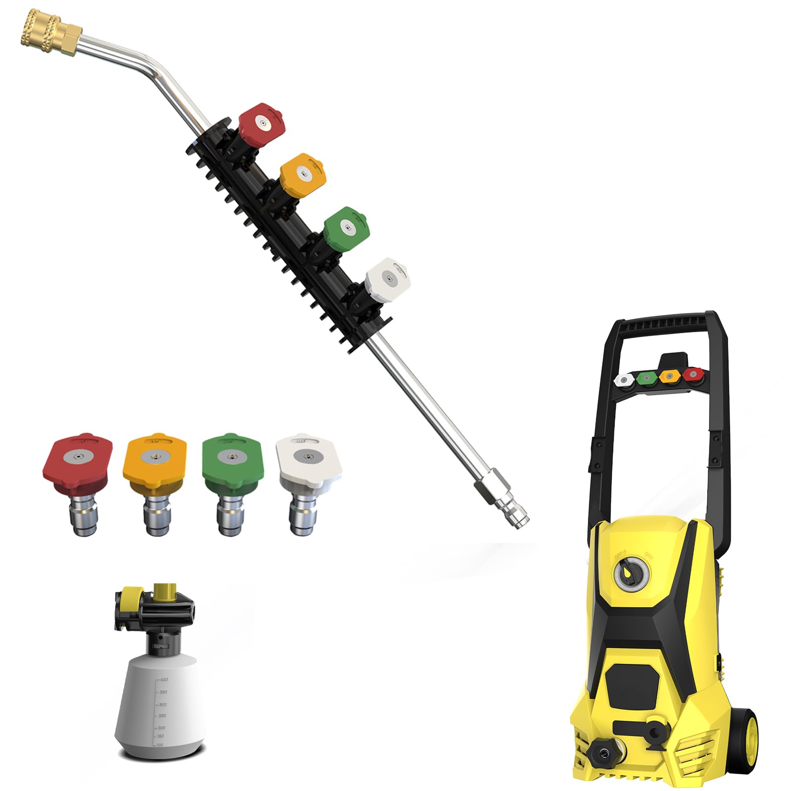 Electric Pressure Washer - 4200PSI Electric Power Washer with 20FT Hose, 35FT Power Cord, 4 Nozzles, Orange,High Pressure Washer for Cars, Fences, Patios, Driveways