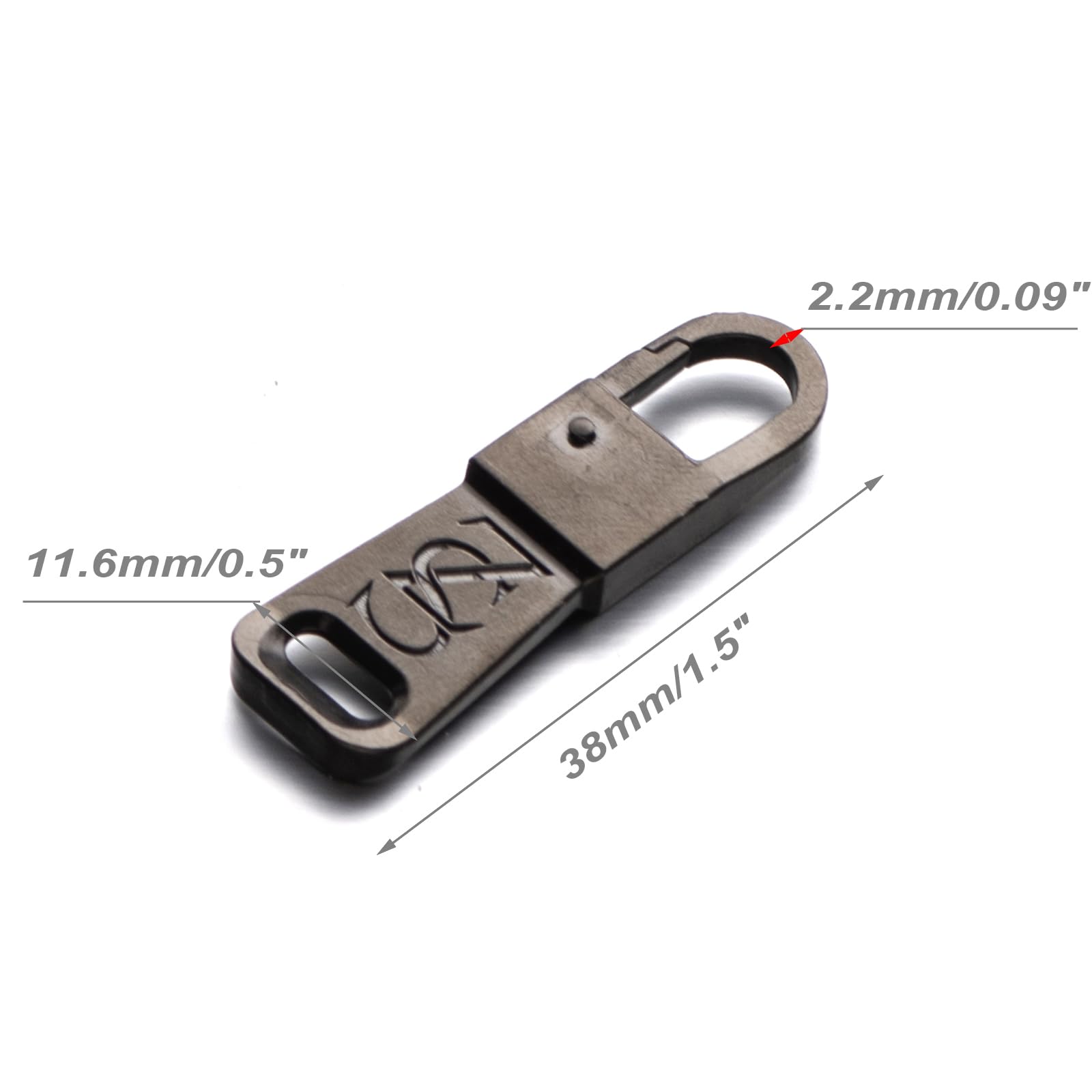 Zpsolution Stainless Steel Zipper Pulls - More Sturdy Zipper Pull Replacement for Luggage Suitcase Backpacks - Easy Use for Broken And Missing Zipper Pulls (Stainless Steel 2Black)