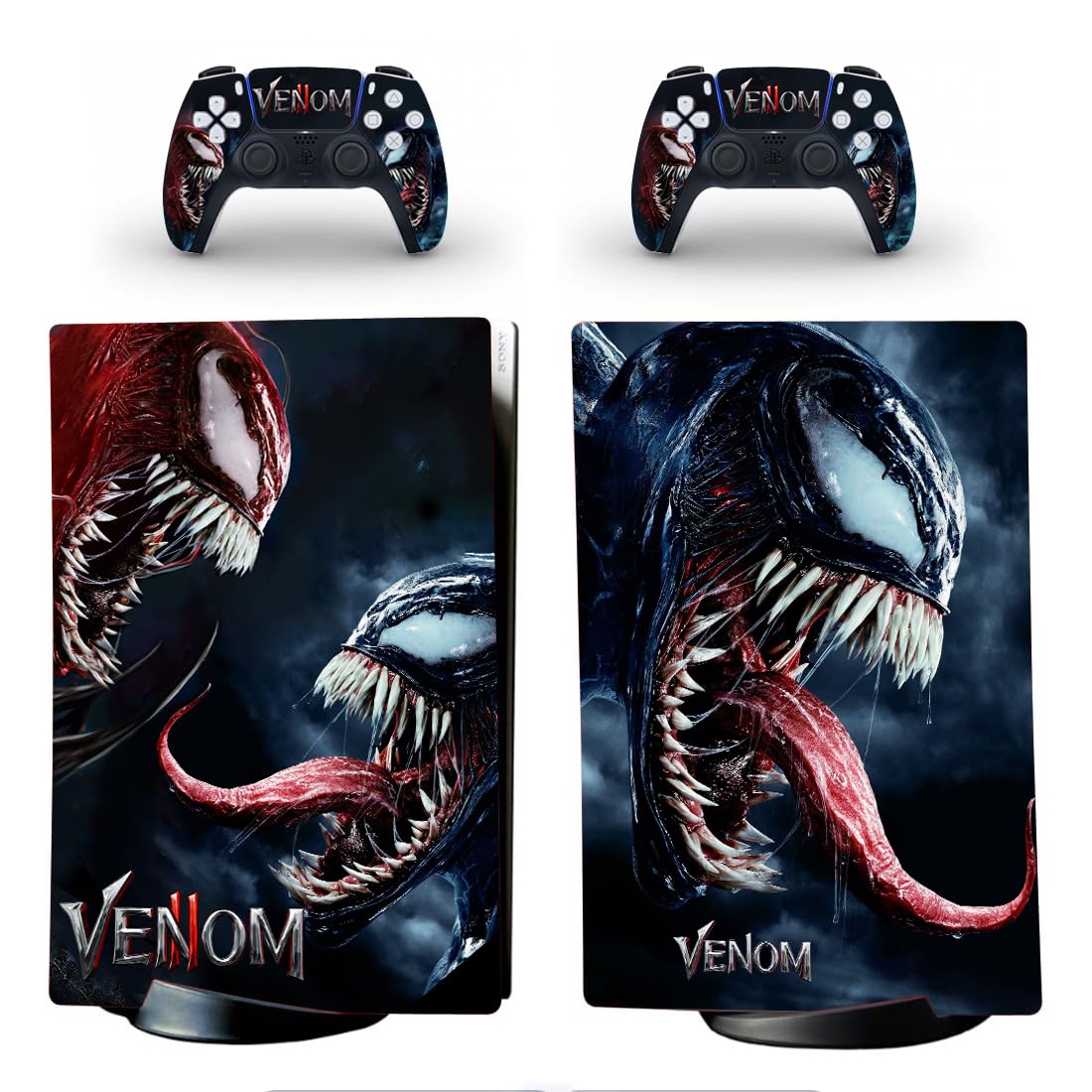 JOCHUI Console Decal Skin Super Hero Vinyl Sticker Compatible with PS5 Digital Edition Console Controllers Wrap Skins Aliens