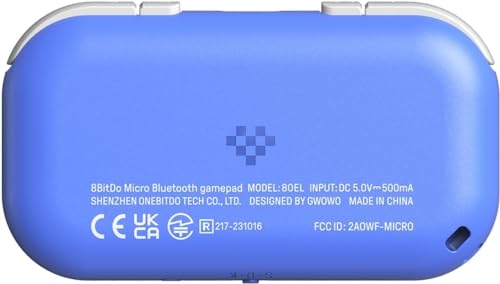 8Bitdo Micro Bluetooth Gamepad Pocket-sized Mini Controller for Switch, Android, and Raspberry Pi, Supports Keyboard Mode (Blue)