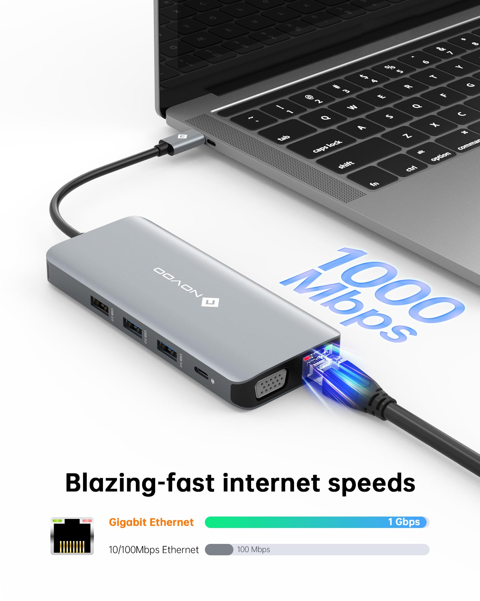 USB C Docking Station Dual HDMI Adapter, 11 in 1 Multi Display Docking Station Dual Monitor with 2 HDMI, VGA, 100W PD, 4 USB, USB C Hub Multiport Dongle Compatible with MacBook/Dell/HP/Lenovo Laptops