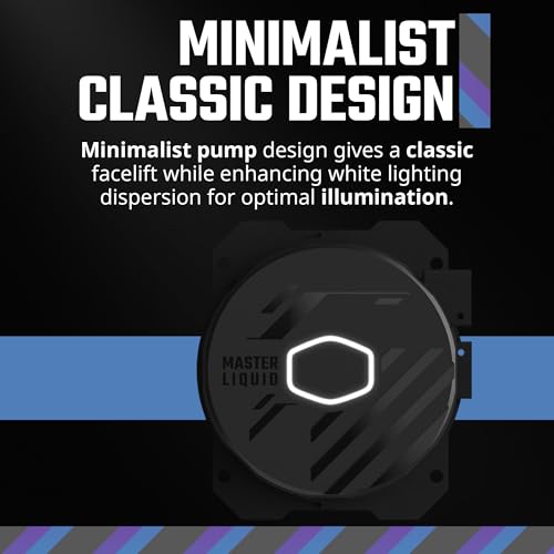 Cooler Master 120L Core Close-Loop AIO Liquid Cooler, R7|i5 Gen S Dual Chamber Pump, 120mm PWM, 120mm Radiator, White Lighting, AMD Ryzen AM5|4, Intel LGA 1851|1700 Platform