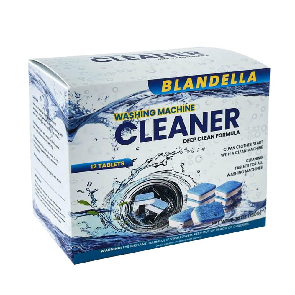 BLANDELLA Washing Machine Cleaner, Washing Machine Cleaning Tablets for Front Load and Top Load Washers, and Stain Remover for Laundry Tub 12-Month Supply