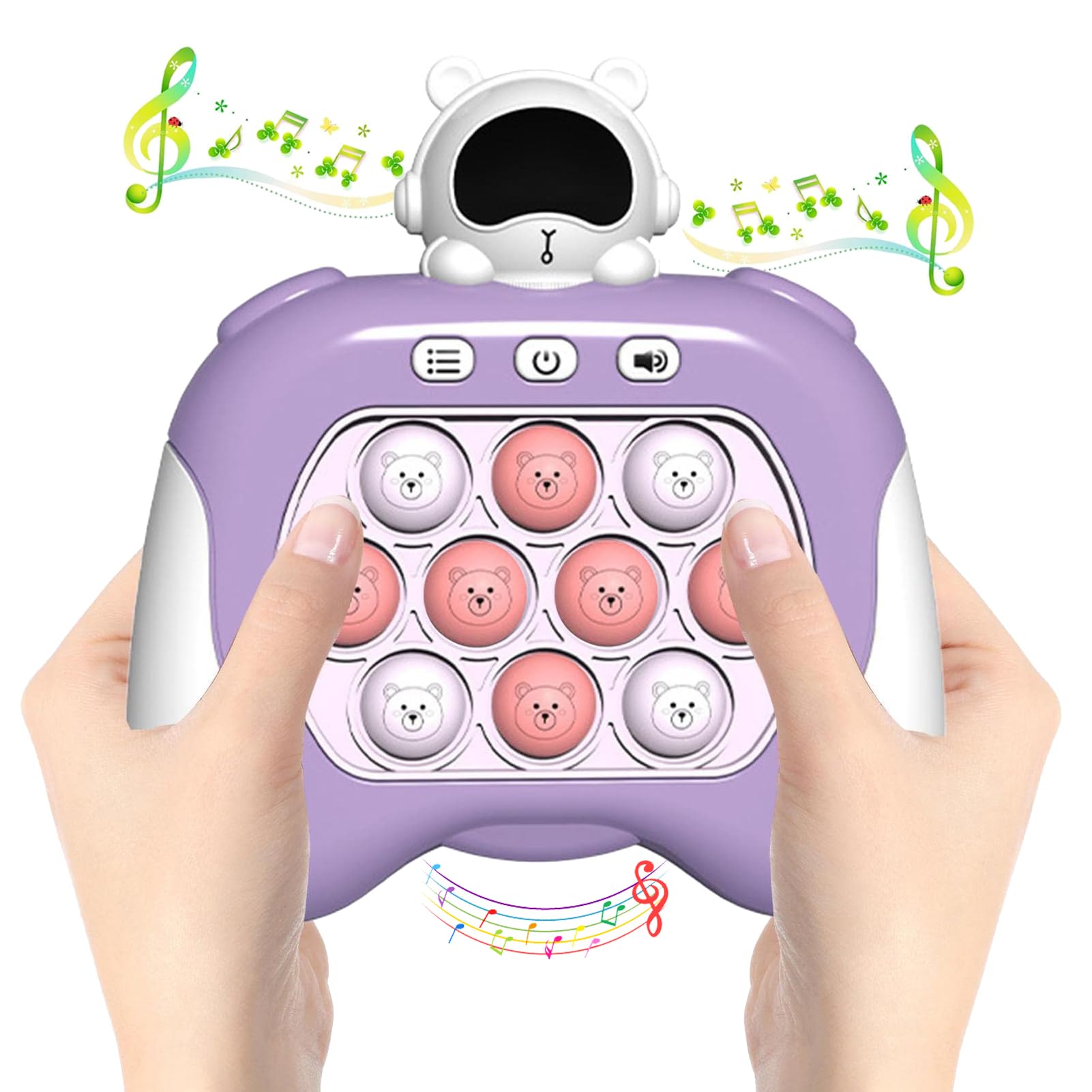 Upgraded Fast Push Game, Pop lt Game Light Up Fidget Toy Pocket Game for Kids Ages 3-12, Handheld Game Sensory Toy with 4 Modes Party Quick Push Fidget Toys, Birthday Gifts for Kids Boys Girls(Purple)