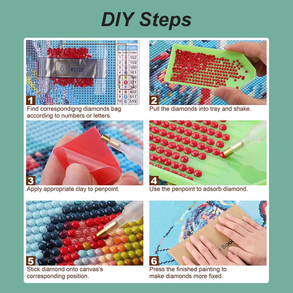 Acudotr Diamond Painting Kits for Adults, 5D DIY Diamond Art Kits for Beginners, Full Drill Diamond Painting Kits for Home Wall Decor, Old Couple, 12x16 Inch
