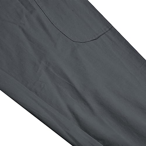 Pants Suits for Women Business Casual Women's Solid Color Elastic Waistband Zipper Pocket Wide Leg Casual (Grey, XL)