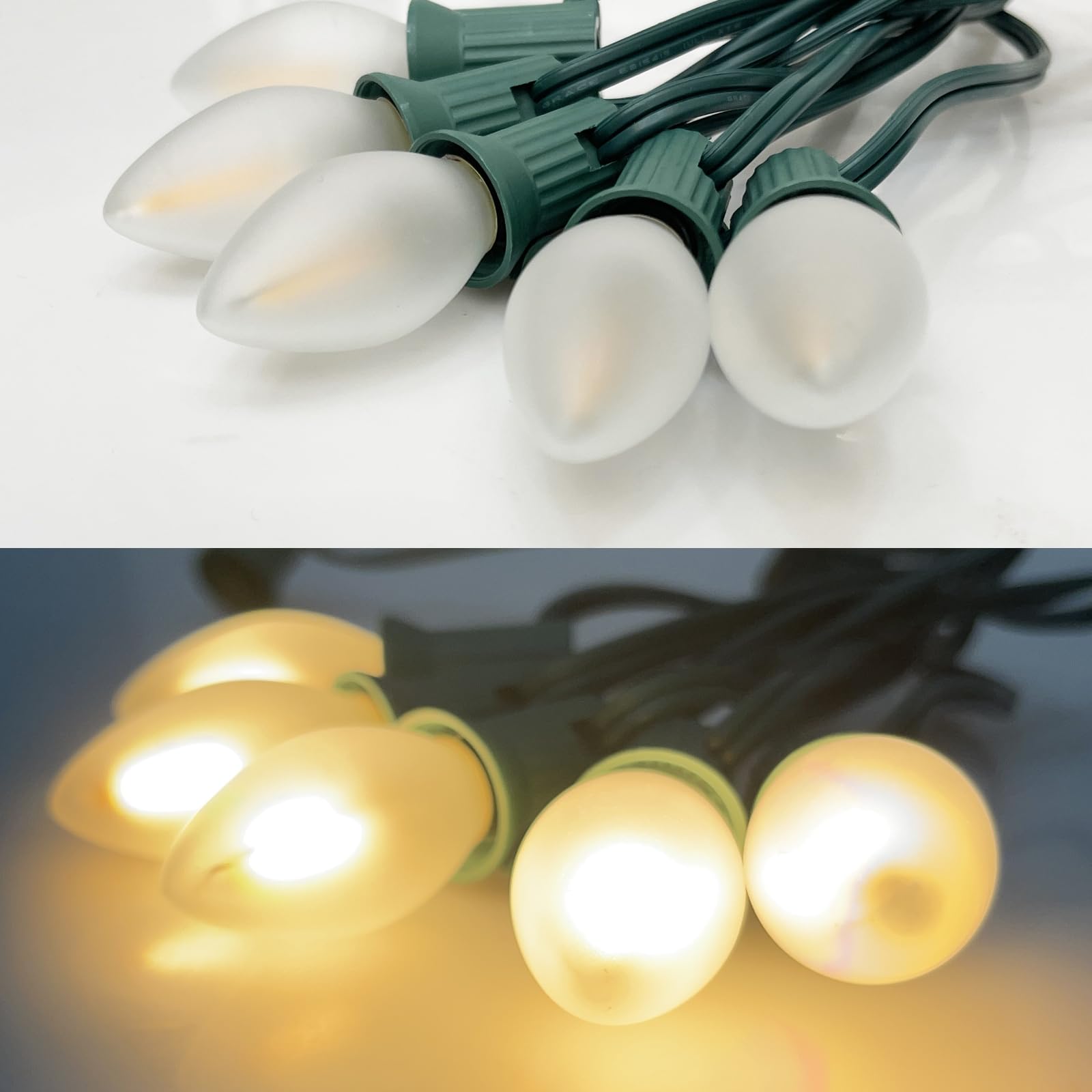 SUNSGNE C7 LED Christmas Night Light Bulbs, 0.6 Watt LED Frosted Replacement Bulbs fits E12 Candelabra Base Socket, Small Light Bulb for Indoor Outdoor Decor, Frosted White, 25 Pack