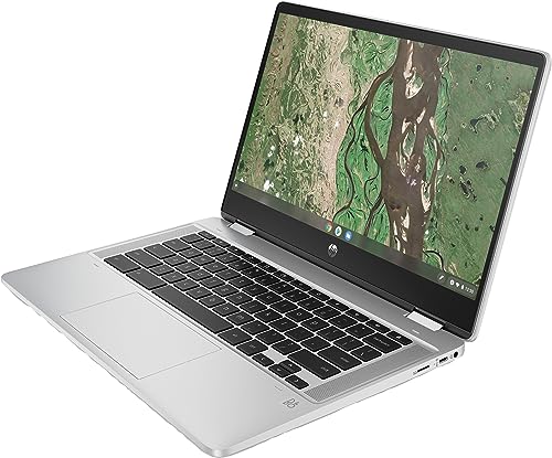 HP Chromebook X360 14b 14/inch HD 2-in-1 Touchscreen(Intel Celeron N4500,4GB RAM,128GB Storage(64GB eMMC + 64GB SD Card),Webcam)Home&Education Laptop,13.5-Hr Battery Life,IST SD Card,Chrome OS Silver