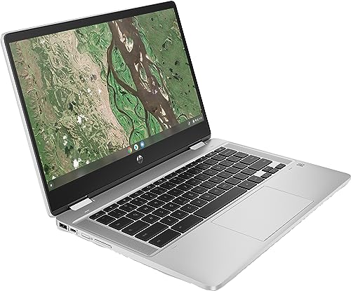 HP Chromebook X360 14b 14/inch HD 2-in-1 Touchscreen(Intel Celeron N4500,4GB RAM,128GB Storage(64GB eMMC + 64GB SD Card),Webcam)Home&Education Laptop,13.5-Hr Battery Life,IST SD Card,Chrome OS Silver
