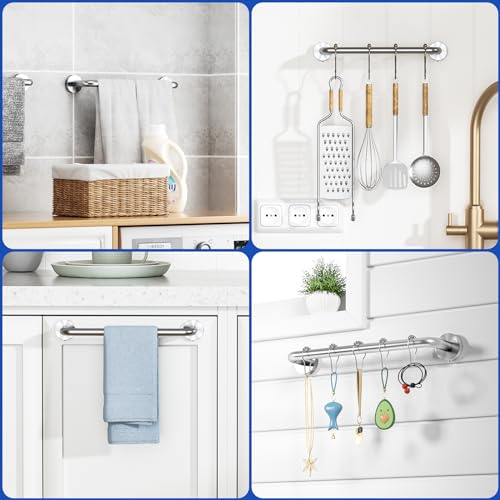 AmazerBath 12 Inch Bathroom Towel Bar, Towel Rack for Bathroom, 304 Stainless Steel Bath Hand Towel Holder Organizer Wall Mounted Rustproof Towel Rod for Kitchen, Brushed Nickel