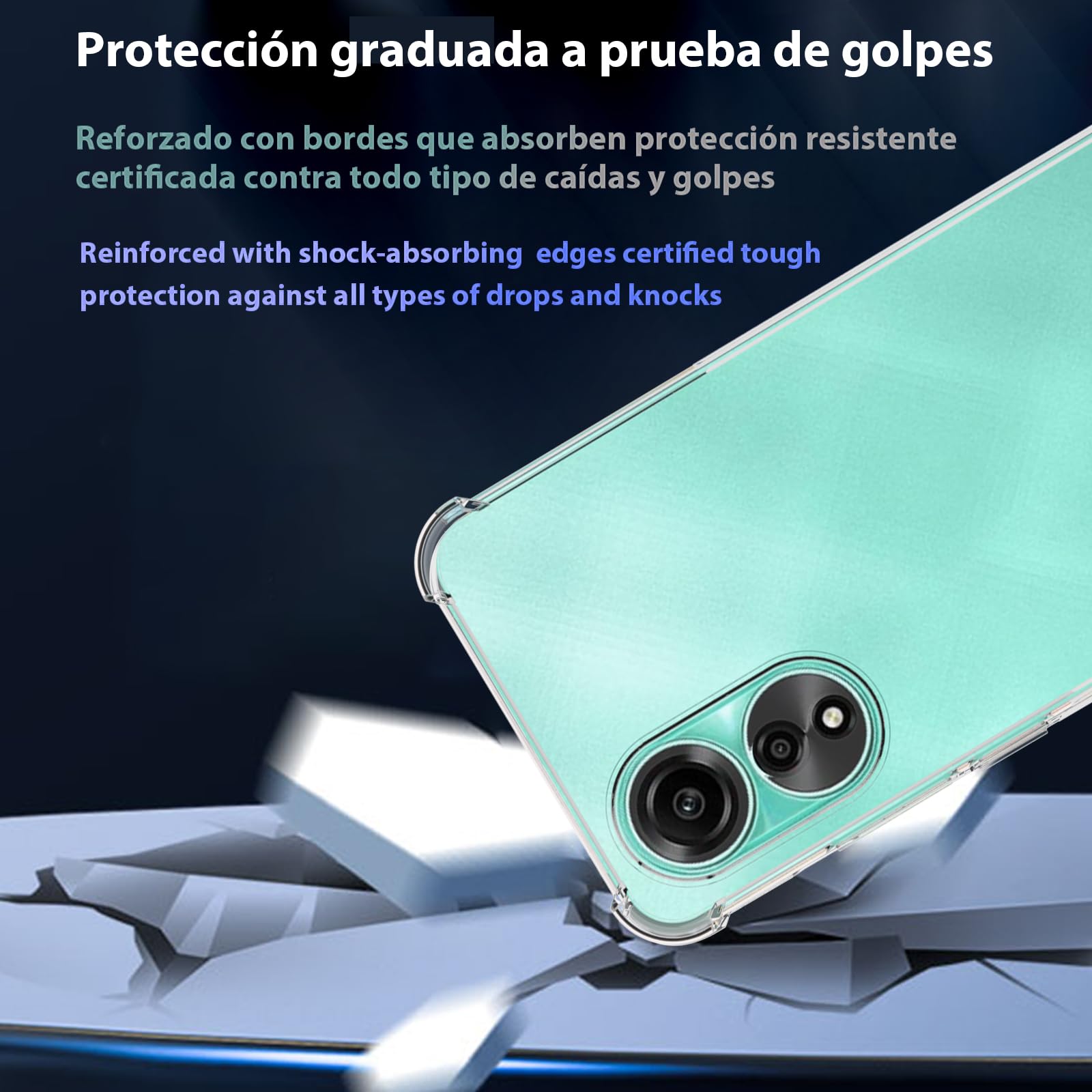 USTIYA Case for Oppo A78 4G Clear TPU Four Corners Protective Cover Transparent Soft