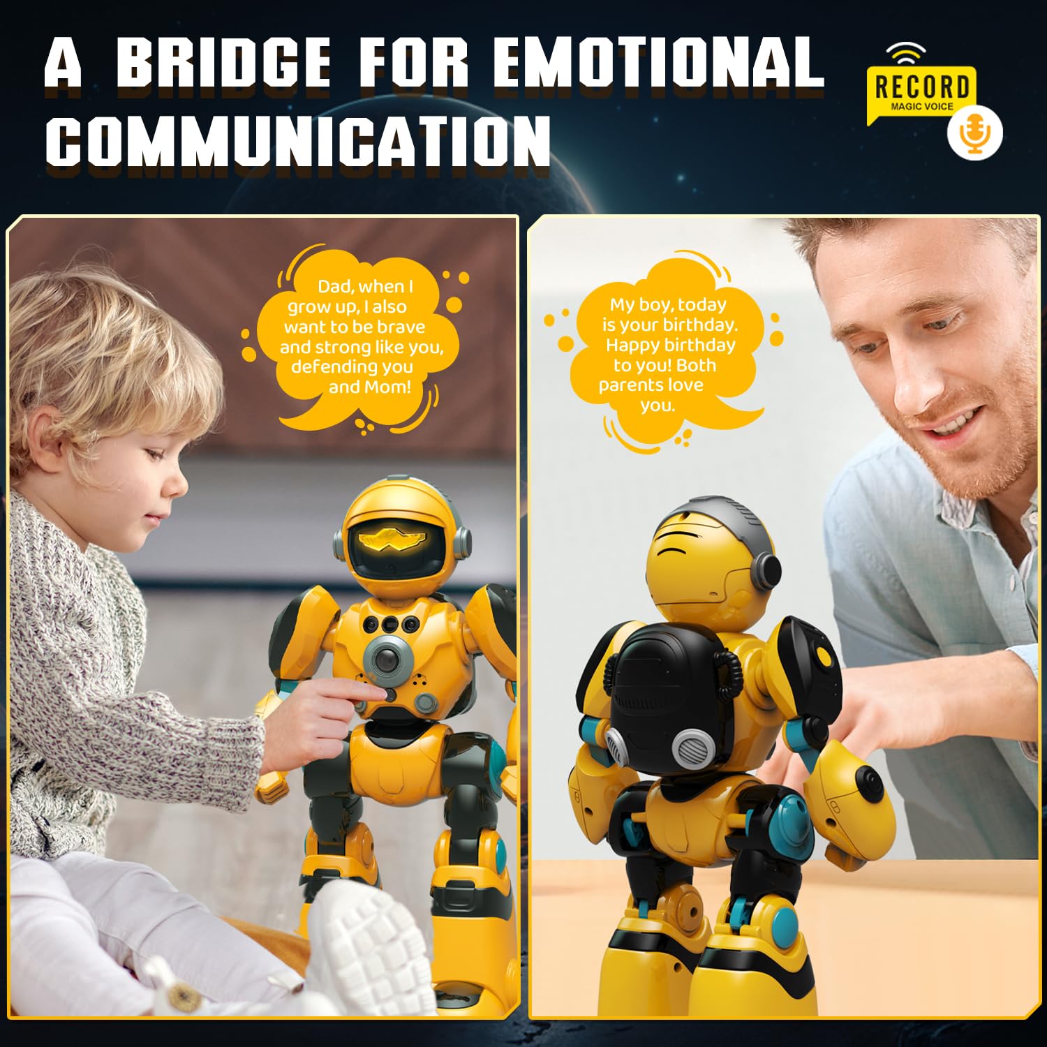 RC Robot Toys for Kids Ages 3 4 5-7 Year Old Magic Record Voice Function, Remote Control Robots Toy for Boys and Girls Programmable Music Dance Interactive Warrior Robo Birthday Gift for Toddler