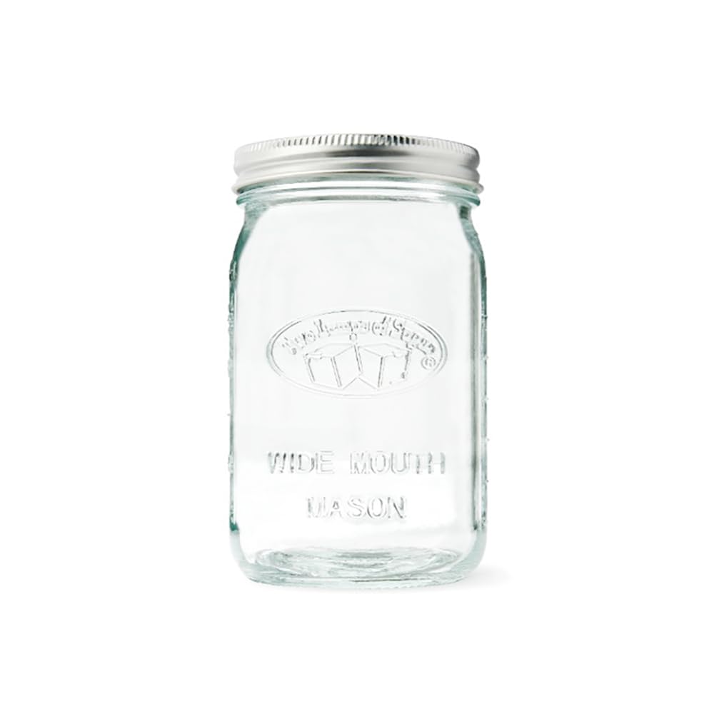 Two Lumps of Sugar 32 oz Wide Jar with Lids and Rings, 12 pcs/case - Mason Jars for Food Storage, Crafting, & Canning, Heavy Duty Glass Jars, Quality Tested for Performance