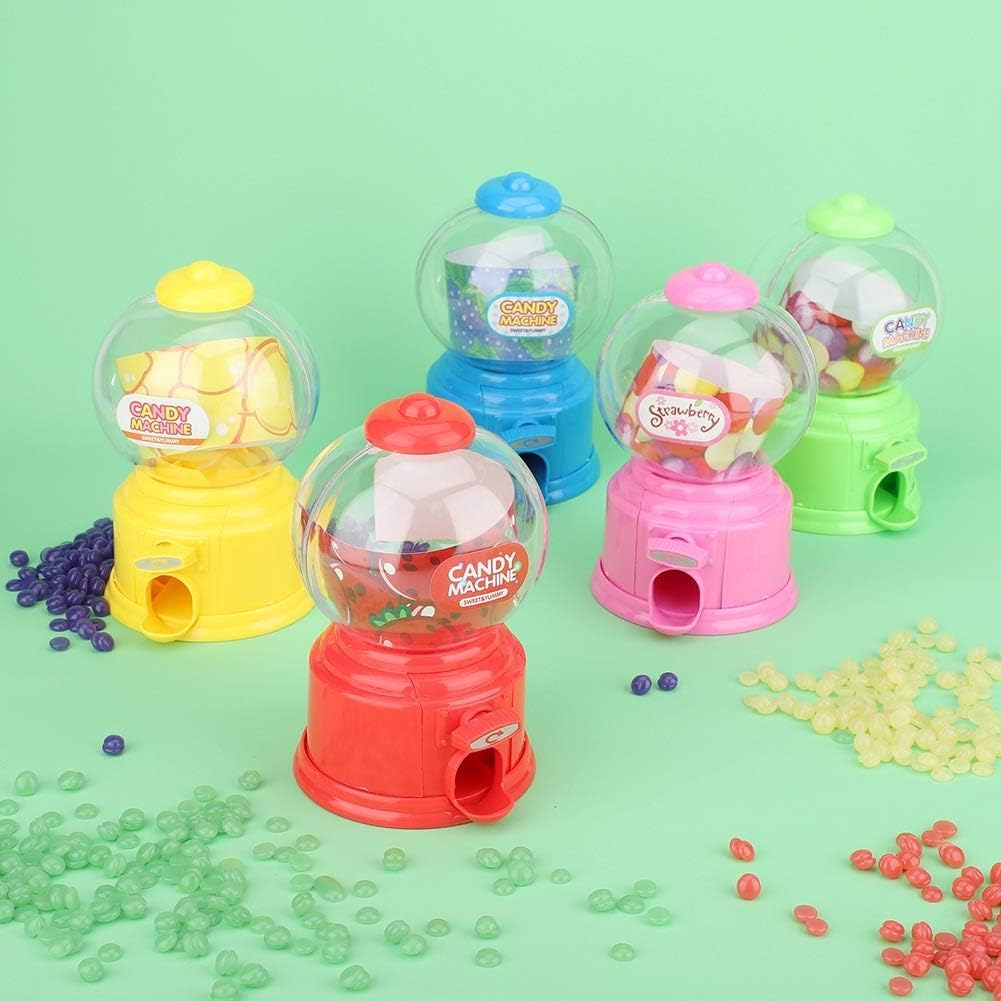 AYNEFY Portable Kid Candy Machine,Plastic Mini Gumballs Dispenser Machine Mini Twisted Sugar Machine Piggy Ban Kids Kindergarten Christmas Day Present(Blue)