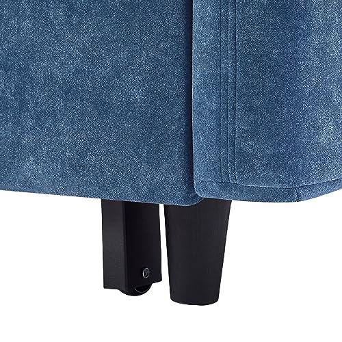 FANYE Twin Blue Microfiber W/Pillows, Pockets, 55.1"