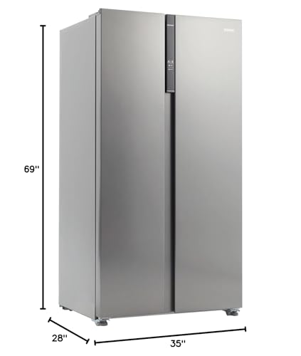 NUTRIFROST 21 cu.ft Large Capacity Side-by-Side Refrigerators Freezer Fridge - 2 Door Full Size Refrigerator for Kitchen Office Commercial LED Display Frost Free Freestanding