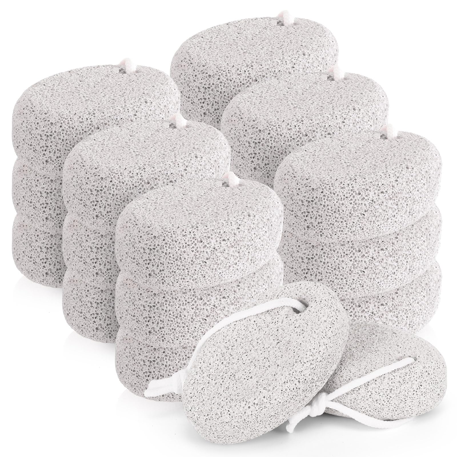 Umigy 20 Pack Natural Pumice Stone for Feet Lava Pedicure Tools Hard Skin Callus Remover for Men Women Feet and Hands Natural Foot File Exfoliation to Remove Dead Skin, Elbows (White)