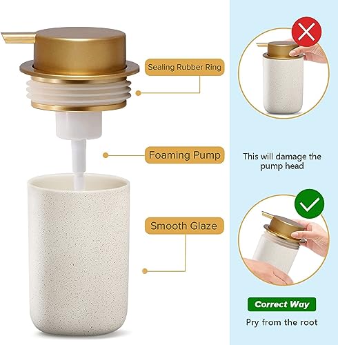 Rolilink Foaming Soap Dispenser, Ceramic Hand Soap Dispenser