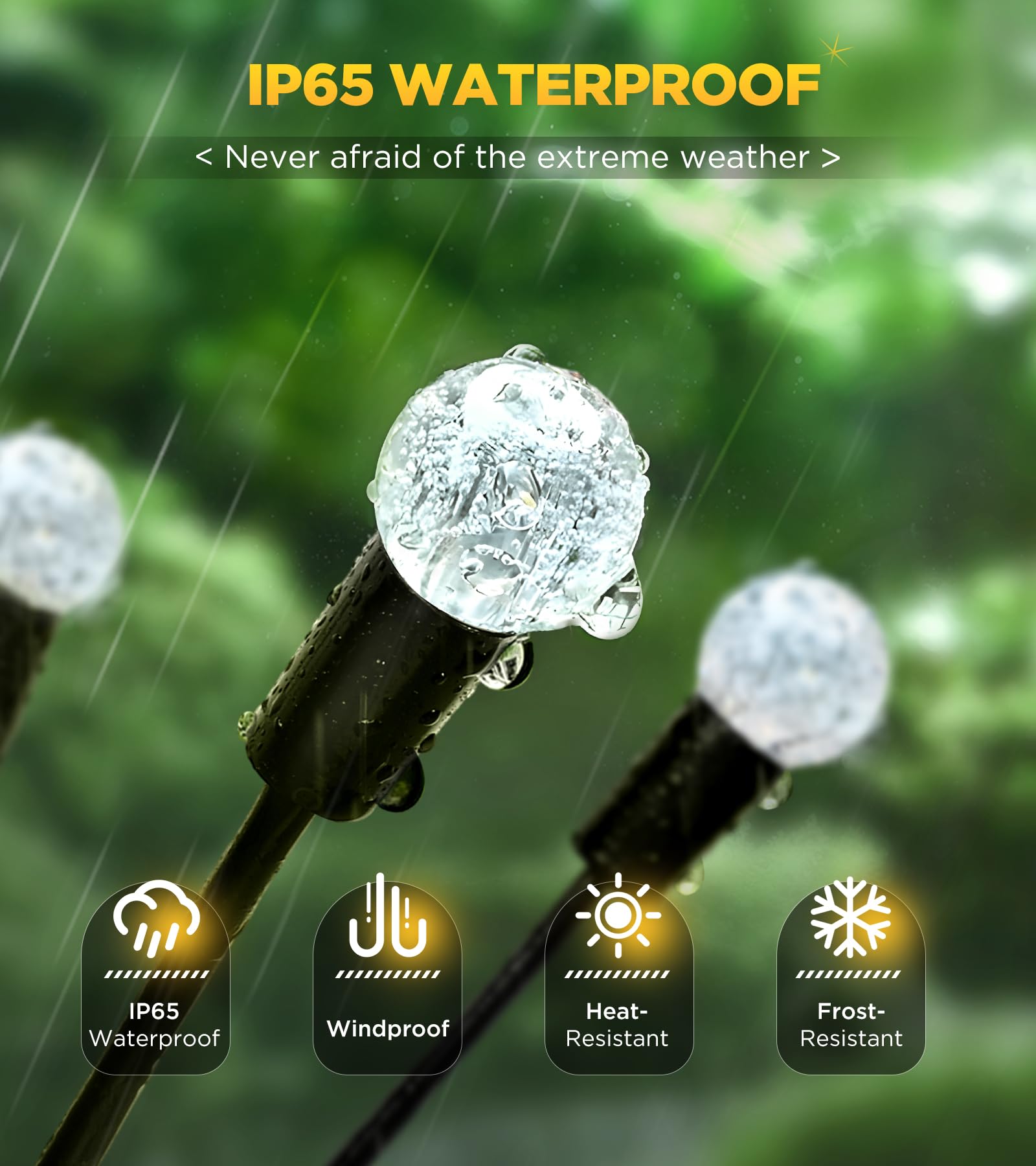 URAGO Solar Lights for Outside, New Upgraded with 32 LED Crystal Bubble Bulbs, Solar Garden Lights Outdoor Waterproof, Firefly Lights Outdoor Yard Patio Pathway Christmas Decorations