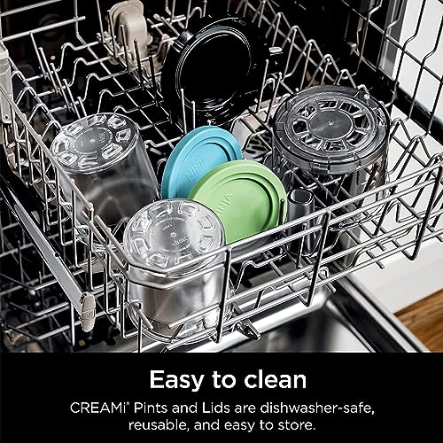 EVANEM 2/4/6PCS Creami Pints, for Ninja Pints,16 OZ Pint Ice Cream Containers with Lids Reusable,Leaf-Proof Compatible with NC299AMZ,NC300s Series Ice Cream Makers,Pink+Green-6PCS
