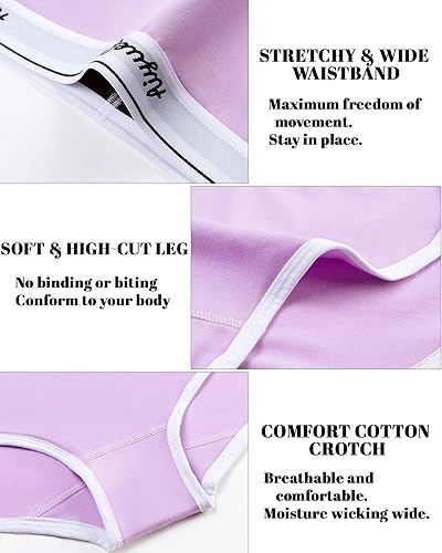 Omcry Cotton Underwear for Womens Breathable Cheeky Panties for Women Comfy Bikinis Panties for Young Ladies 5 Pack