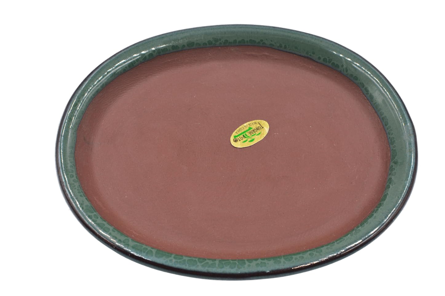 Aven's Serenity Garden 6.5" Korean Oval Humidity Tray Glazed Ceramic Plate Tongrae Pot