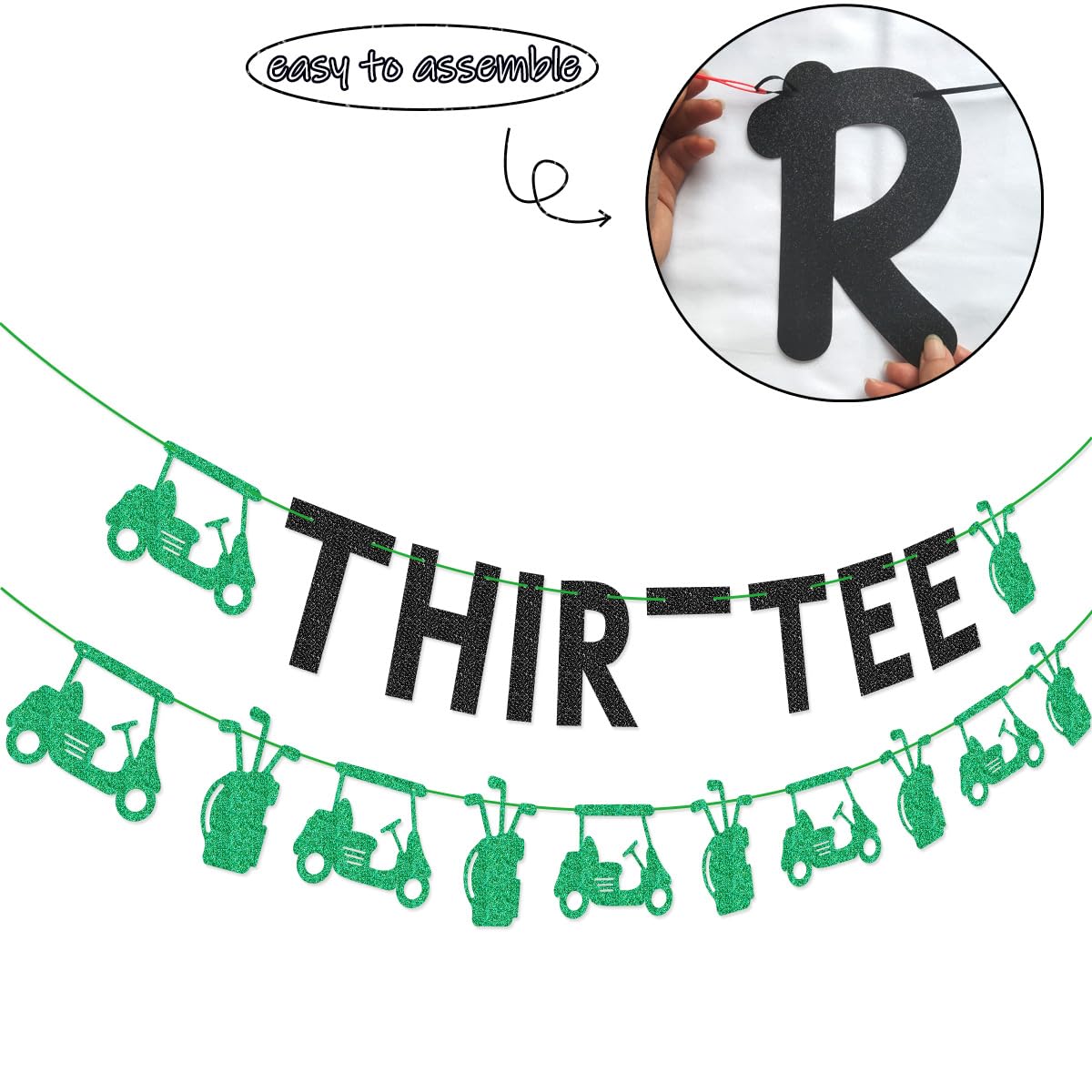 Thir Tee Golf 30th Birthday Banner Let's Partee Banner for Golf 30th Birthday Party Decorations