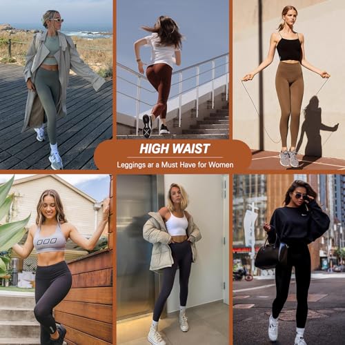 Hi Clasmix 3 Pack Leggings for Women Tummy Control - Buttery Soft Yoga Pants High Waist No See-Through Running Gym Workout Legging Black/Black/Black