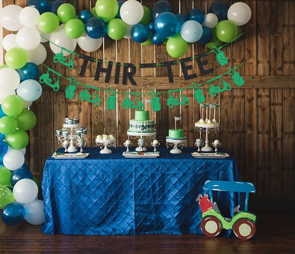 Thir Tee Golf 30th Birthday Banner Let's Partee Banner for Golf 30th Birthday Party Decorations