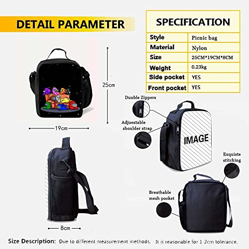 AMYATLIY Kids Backpack with Lunch Box for Boys School Bags Student Bookbag for Girls Game Fans Gifts (Color 2)