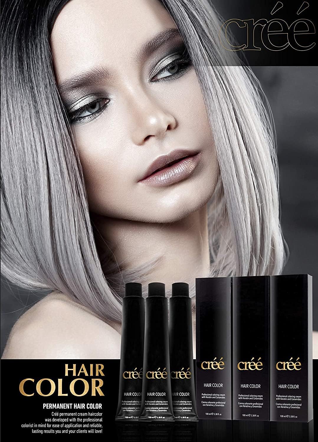 Cree Professional 7.1 - Ash Blond Permanent Hair Color - Long Lasting, Rich Vibrant - Gray Coverage 100ml - 3.4 fl.oz.