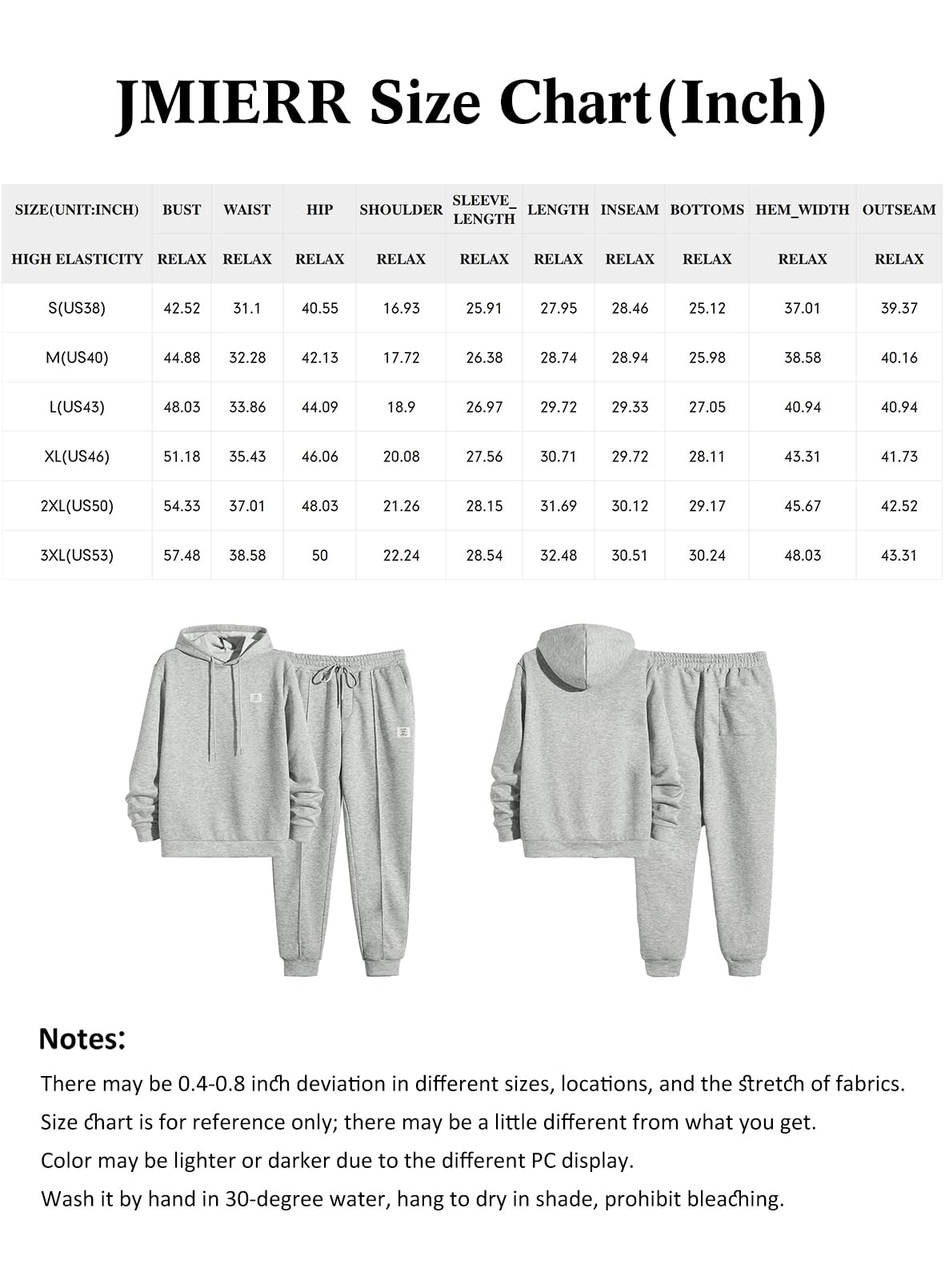 JMIERR Sweatsuits for Men Set 2 Piece Airport Outfits Long Sleeve Drawstring Hoodie Sweatshirt & Joggers Sweatpants with Pockets, Fall Tracksuit Matching Lounge Sets, Large, Khaki