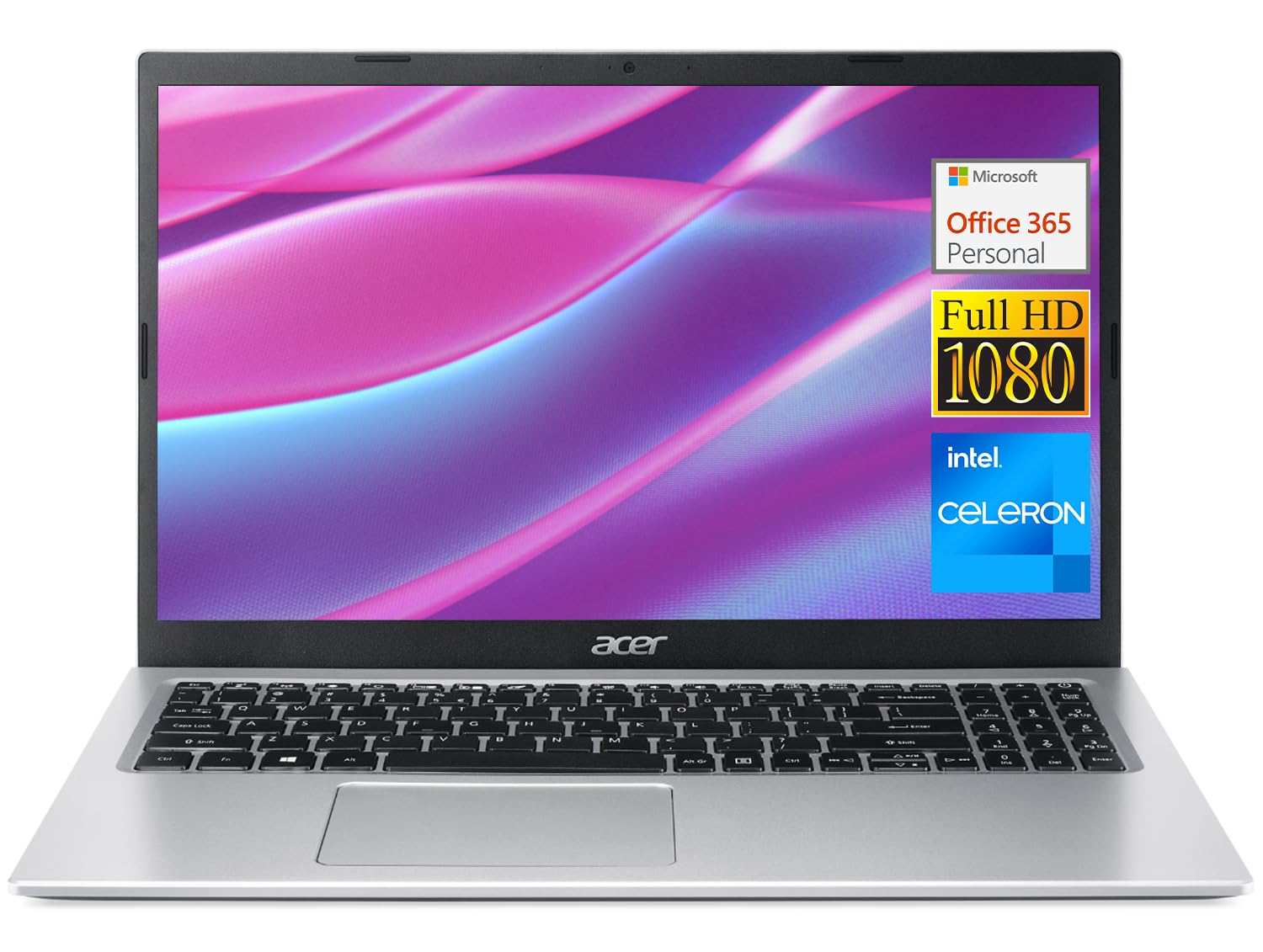 acer Newest Aspire 1 15.6" FHD Slim Laptop Computer, 8GB RAM, 64GB+ 256GB NVMe SSD, Intel Dual-Core Processor, 1-Year Office 365, Numeric KYB, HDMI, Webcam, WiFi, Ethernet, Win 11, w/CUE Accessories