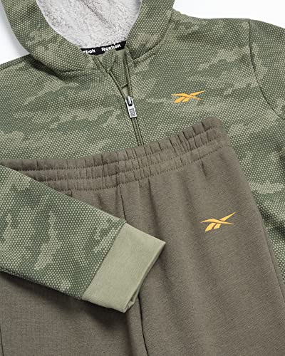 Reebok Boys' Sweatsuit Set - 2 Piece Fleece Hoodie Sweatshirt and Jogger Sweatpants (4-7), Size 8, Hunter Green