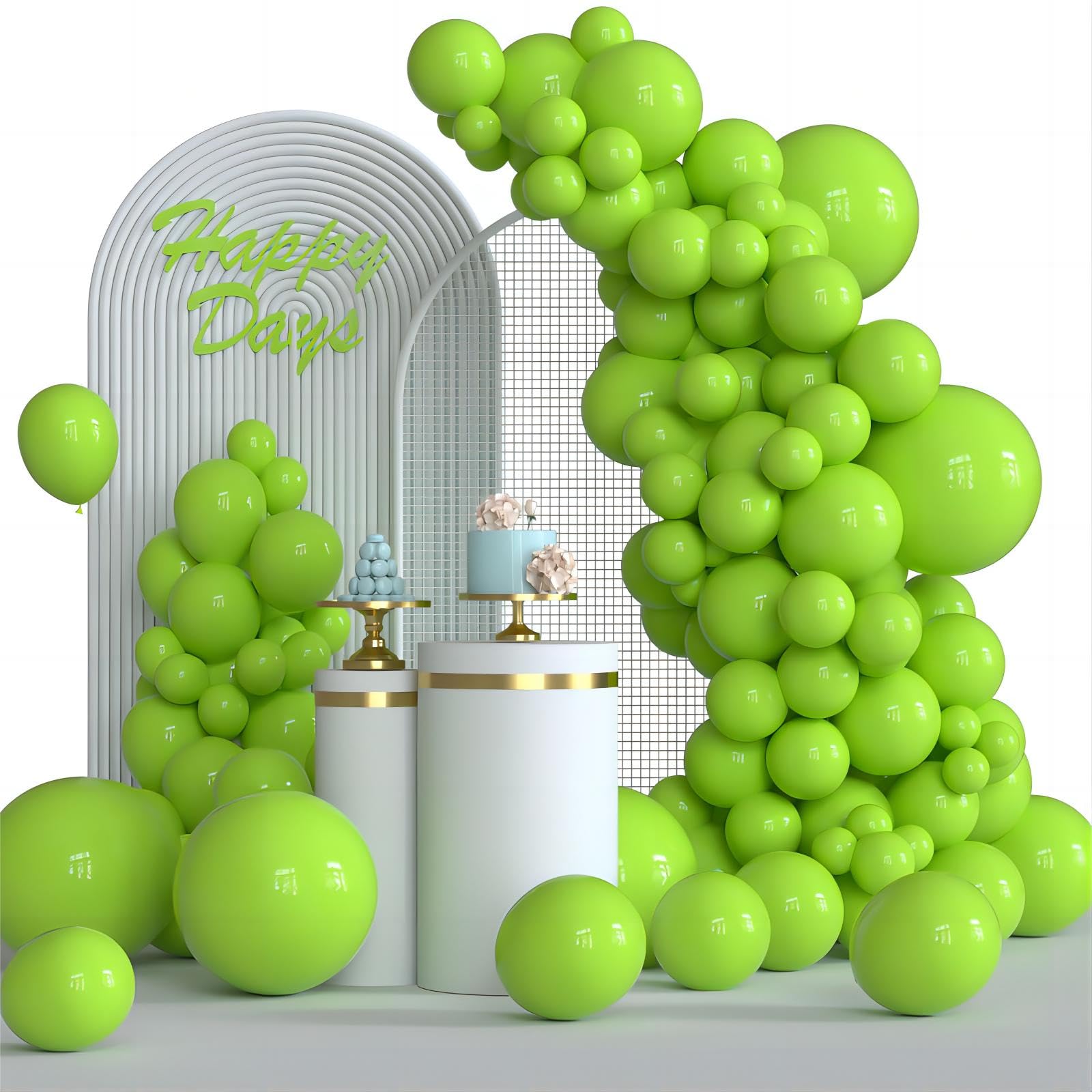 110pcs Apple Green Balloon Garland Arch Kit, 18 12 10 5 Inch s Lime Green Balloon Different Sizes Pack for Gender Reveal Birthday Baby Shower Party Decorations