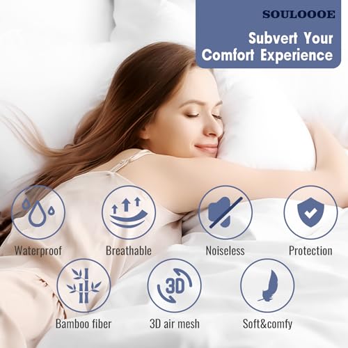 SOULOOOE Twin Mattress Topper, Cooling Pillow Top Mattress Pad Cover, 900G Down Alternative Overfilled Extra Thick Mattress Protector with 8-21 Inch Deep Pocket(39''x75'')