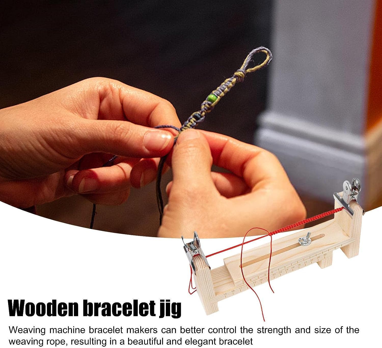 Paracord Jig Bracelet Maker | Wooden Jig Bracelet Maker with Bracelet Maker Knotters Tool Kit,Jig Bracelet Braiding and Weaving DIY Craft Tool Kit Braiding Tool for DIY Craft Bracelets Weaving