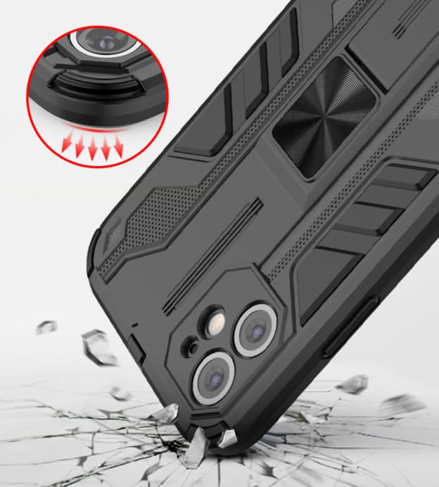 Compatible with Redmi K40 Gaming 5G Case,Shockproof Case Compatible with Xiaomi Redmi K40 Gaming 5G Case 2 in 1 Protective Cover Black