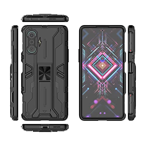 Compatible with Redmi K40 Gaming 5G Case,Shockproof Case Compatible with Xiaomi Redmi K40 Gaming 5G Case 2 in 1 Protective Cover Black