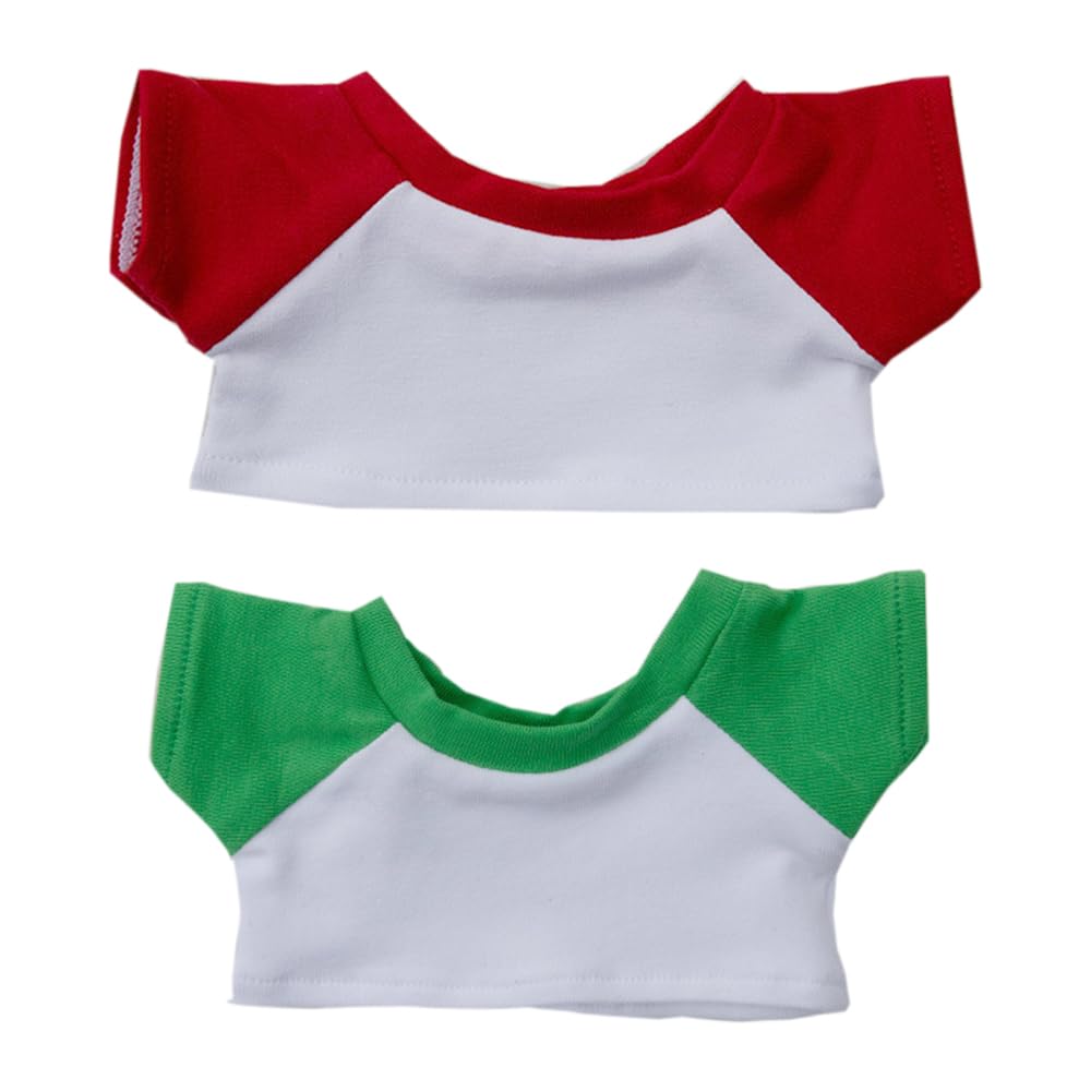 niannyyhouse 10cm 15cm 20cm Plush Doll Clothes Color Blocking T-Shirt Undershirt Soft Stuffed Plush Toy Dress Up Accessories (a2, 20cm)