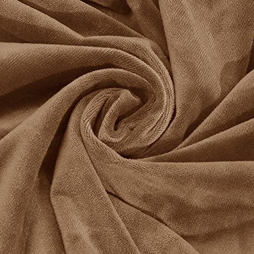 cjc Reclining Loveseat with Middle Console Slipcover, 8-Piece Velvet Stretch Loveseat Reclining Sofa Covers, 2 seat Loveseat Recliner Cover, Thick, Soft, Washable, Loveseat Slipcovers(Taupe)