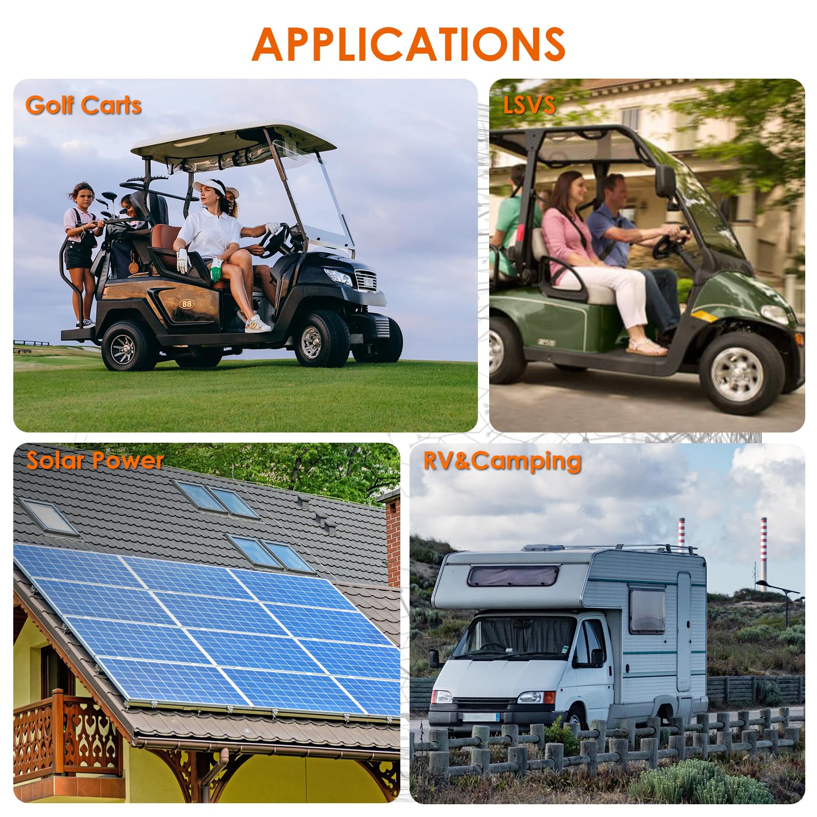 Enjoybot 48V 100Ah LiFePO4 Lithium Battery, Built-in 100A BMS and Bluetooth, Low Temperature Cut-Off Function and Peak Current 500A Perfect for Golf Cart Solar Off-Grid RV Camper, Home Energy Storage
