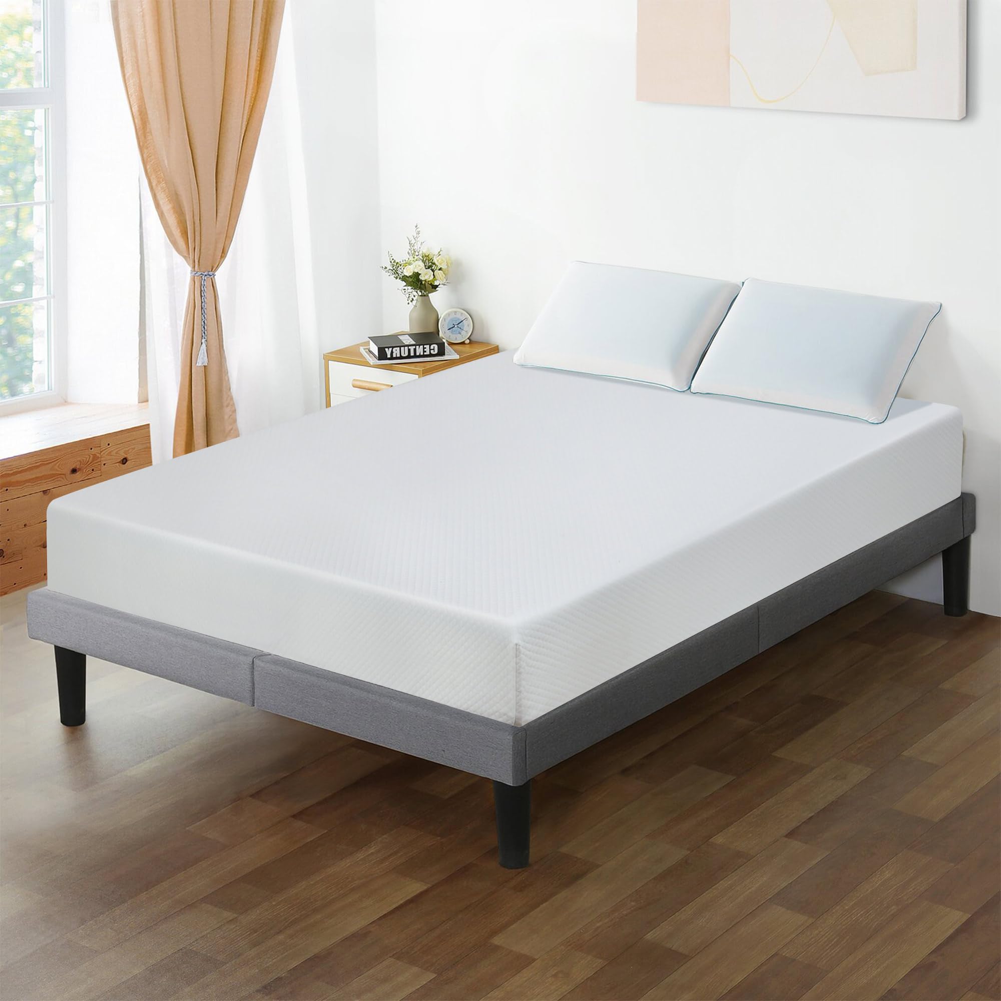 Queen Mattresses, 5/6/8/10/12 Inch Medium Firm Queen Mattress Memory Foam Mattress for Cool Sleep & Pressure Relief, Certipur-Us Certified Queen Size Mattresses, Bed in a Box, (Queen, 10 Inch)