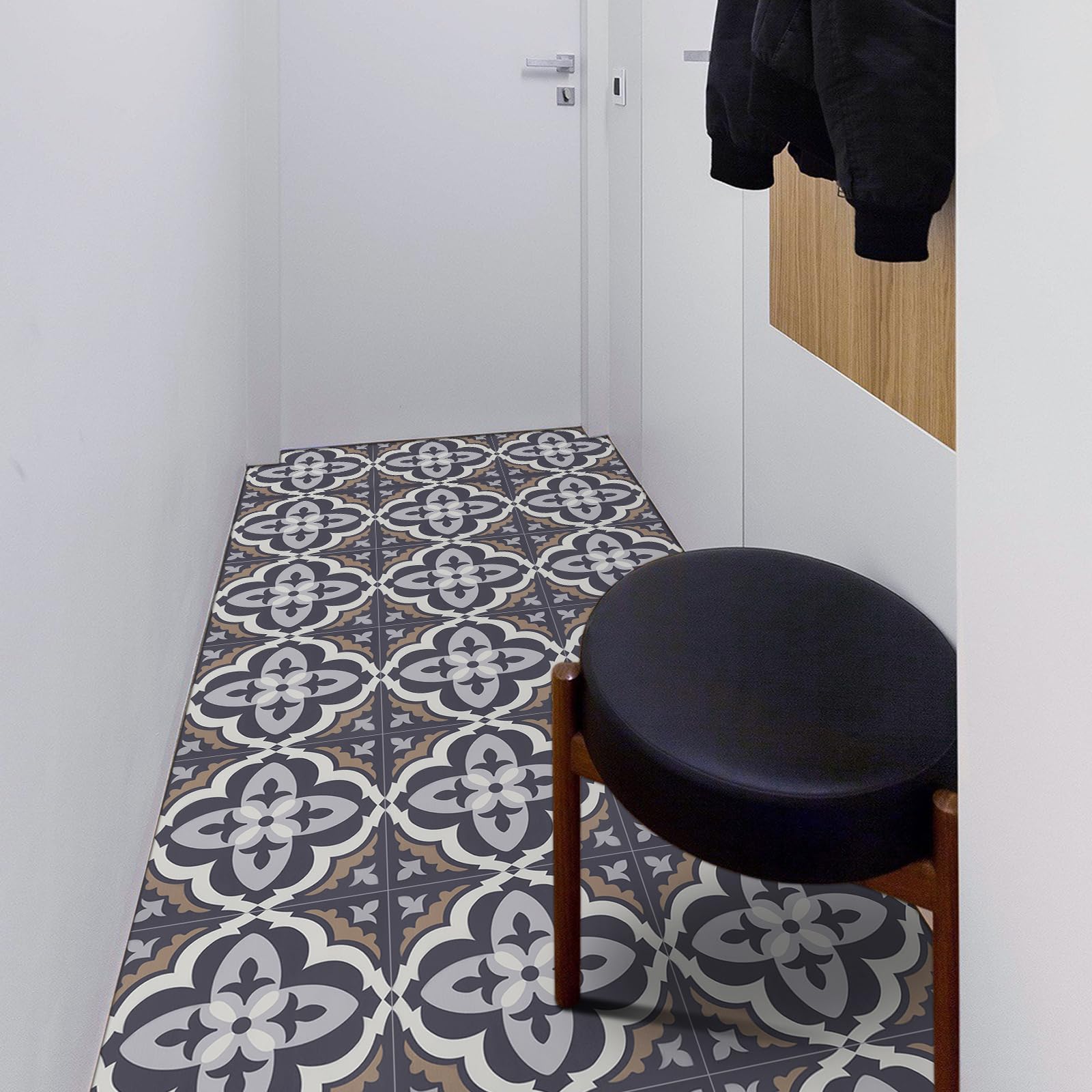 Alow Peel and Stick Floor Tile Waterproof, Floor Tile Easy to Paste, DIY Flooring and Widely Used for Kitchen Bedroom and More(11.8inX11.8inX0.03inX10PCS)