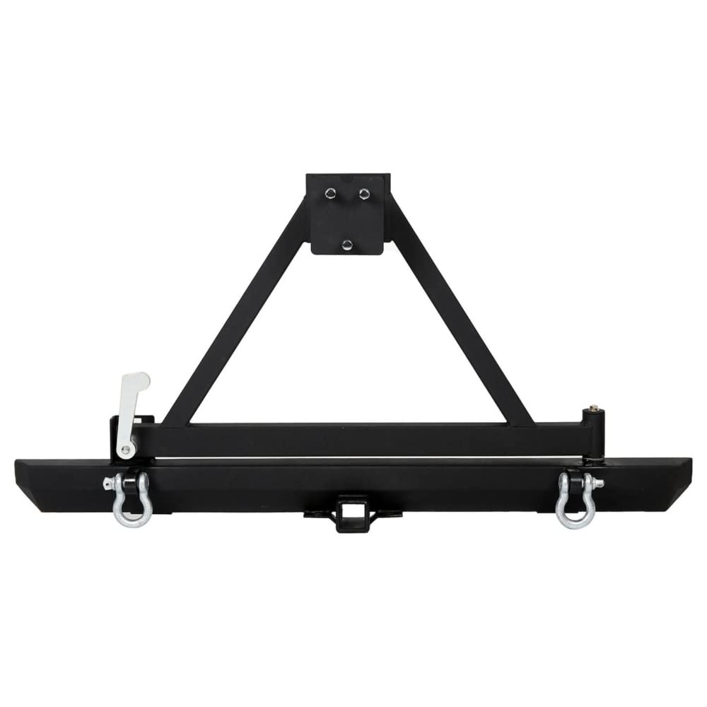 TYMMC Rear Bumper with Tire Carrier & D-Ring Fits YJ & TJ (Black, Iron Steel),Fast delivery,Support for adaptive queries