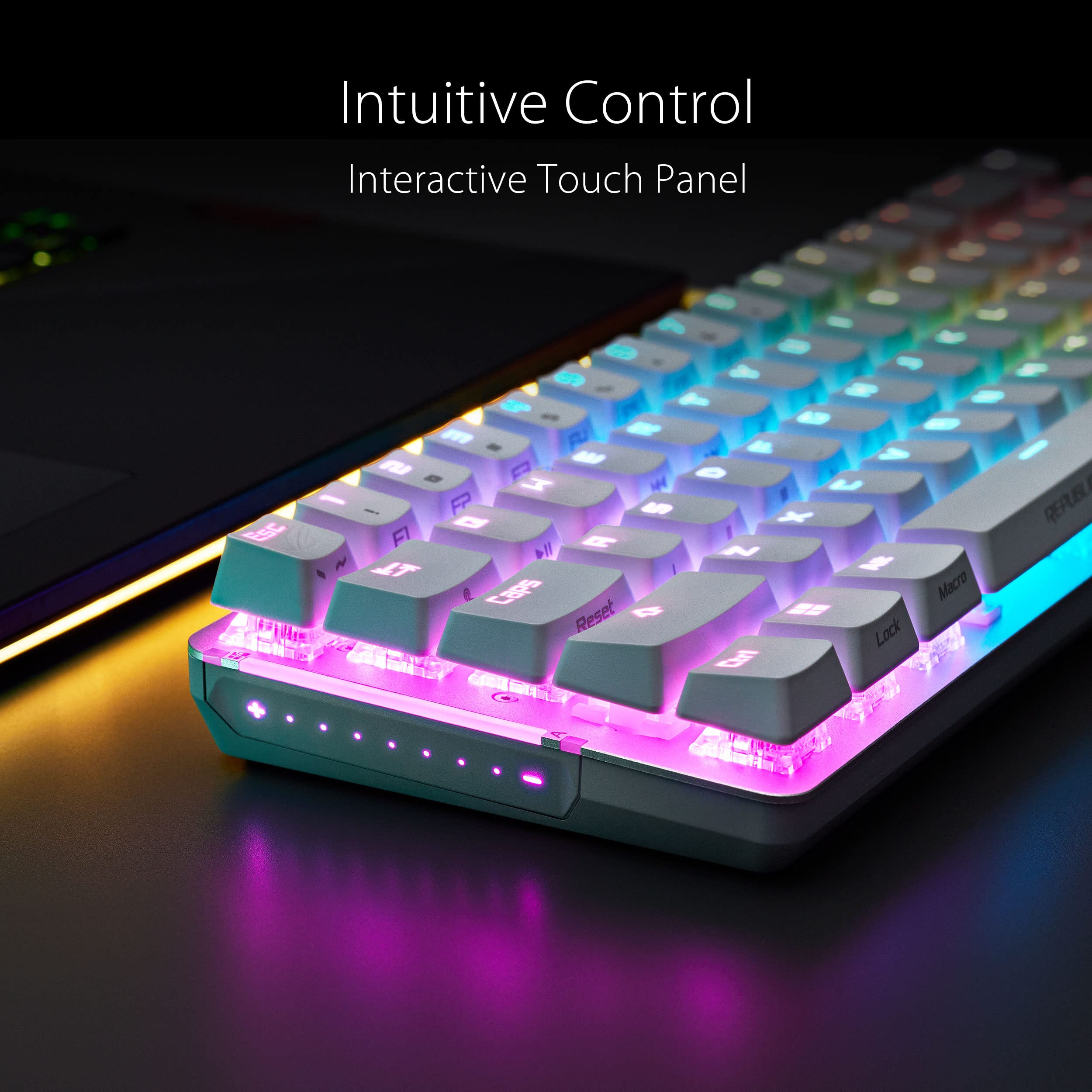 ASUS ROG Falchion Ace 65% RGB Compact Gaming Mechanical Keyboard, Lubed ROG NX Brown Switches & Switch Stabilizers, Sound-Dampening Foam, PBT Keycaps, Wired with KVM, Three Angles, Cover Case-Black