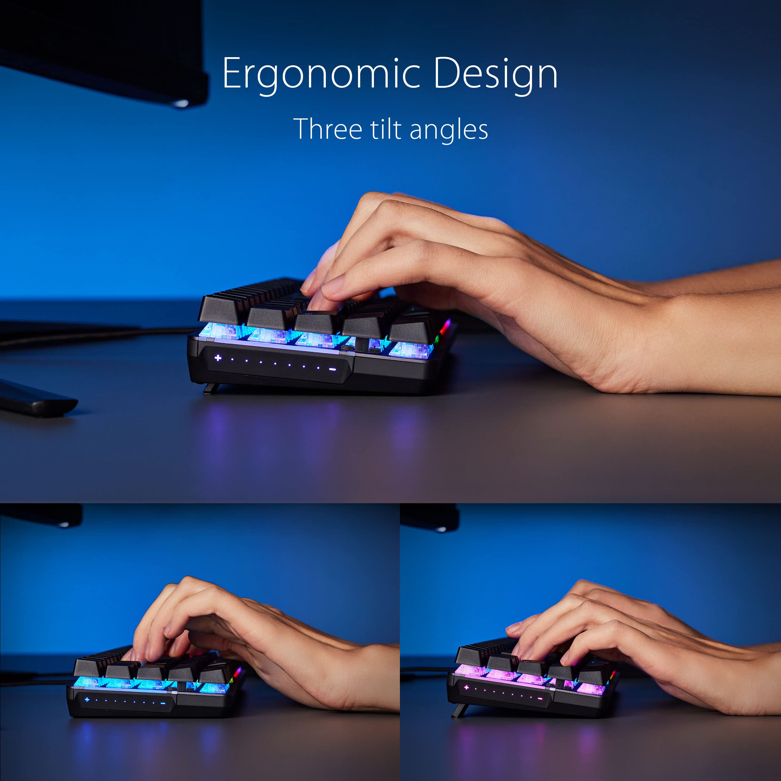 ASUS ROG Falchion Ace 65% RGB Compact Gaming Mechanical Keyboard, Lubed ROG NX Brown Switches & Switch Stabilizers, Sound-Dampening Foam, PBT Keycaps, Wired with KVM, Three Angles, Cover Case-Black