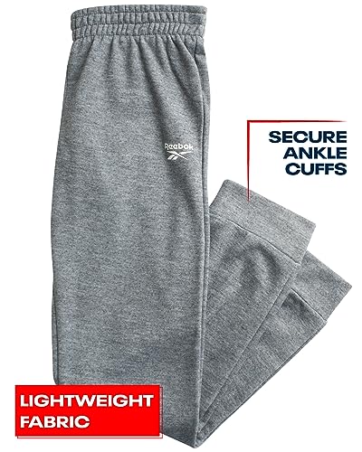 Reebok Boys' Sweatsuit Set - 2 Piece Fleece Hoodie Sweatshirt and Jogger Sweatpants (4-12), Size 8, Dark Grey Heather