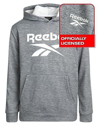 Reebok Boys' Sweatsuit Set - 2 Piece Fleece Hoodie Sweatshirt and Jogger Sweatpants (4-12), Size 8, Dark Grey Heather