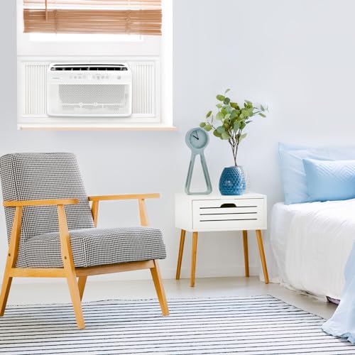 Keystone Energy Star 8,000 BTU Window Mounted Inverter Air Conditioner with Quiet, High Efficiency Operation and Remote, Window AC Unit for Apartment, Living Room, Medium Rooms up to 350-Sq.Ft.